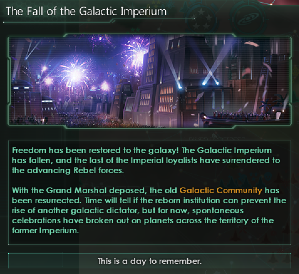 Stellaris Wars: A Nemesis Ironman Saga II - Rebellion: The Imperium at War | Page 16 | Paradox ...